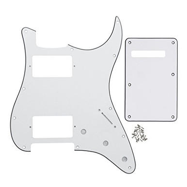 IKN 3Ply White Strat HH Pickguard Back Plate Tremolo Cavity Cover ...