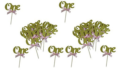 Easthors One Cake Topper Gold First Baby for Girl Boy Baby Birthday ...