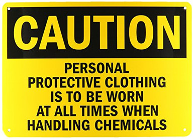 SmartSign Aluminum OSHA Safety Sign Legend Caution Personal Protective ...