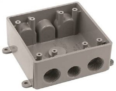Carlon E382DE T Outlet Box Weatherproof 2 Gang 4_62-Inch Length by 4_62 ...