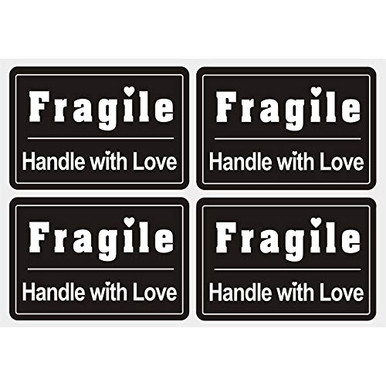 300pcs 2x3 Black Fragile Handle with Love Shipping Stickers Labels ...