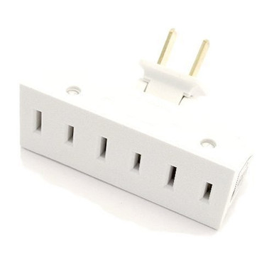 Leviton 69-I-15 Amp, 125 Volt, Triple Outlet Swivel Adapter, Ivory ...