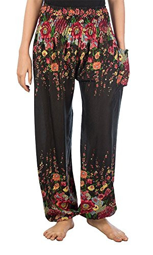 LOFBAZ Harem Pants for Women Yoga Boho Hippie Clothing Palazzo Bohemian ...