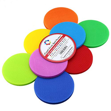 Classroom Carpet Circle Spots Markers - 40 Pack 8 Colors 5 Inch Carpet ...