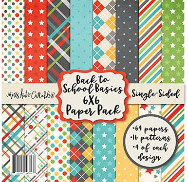 6X6 Pattern Paper Pack - Back to School Basics - Card Making Scrapbook ...