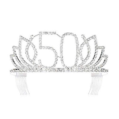 BROSWJUN 50th Birthday Tiaras Crowns Women 50 Birthday Queen Crowns ...