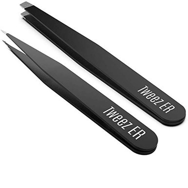 Tweezers Set -Slant Tip and Pointed Eyebrow Tweezer Set - Precision ...