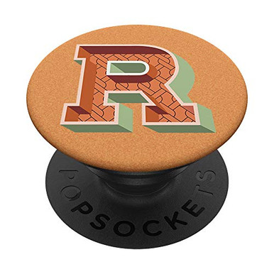 Letter R Monogram Retro Block Ornate Gothic Typography PopSockets Grip ...