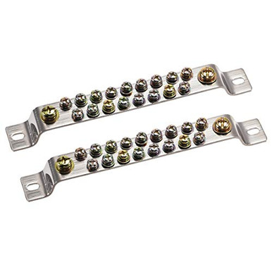 uxcell Copper Screw Terminal Block Connector Bar 100A Double Row Bridge ...