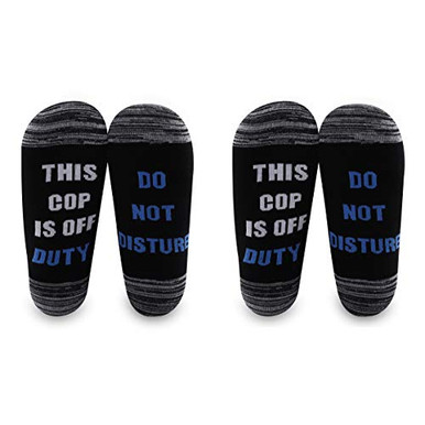 LEVLO Cop Off Duty Socks Police Officer Gift Do Not Disturb This Cop is ...