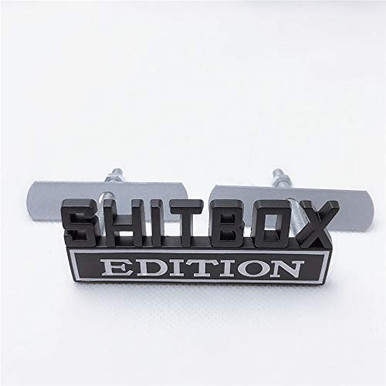 Black SHITBOX EDITION 3D Logo For Car Front Grille Metal Badge Emblem ...