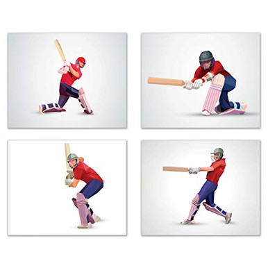 Summit Designs Cricket Wall Art Decor - Set of 4 8x10 Unframed Poster ...