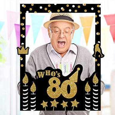 Trgowaul 80th Birthday Selfie Photo Booth Picture Frame 80 Year Wedding ...