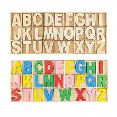 Suwimut 208 Pieces Wooden Craft Letters for Wall Decor Wood Alphabet ...