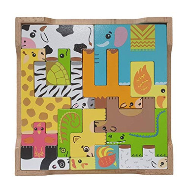 Macro Giant Wooden Animal Jigsaws Puzzle Toys Stacking Blocks Balancing ...