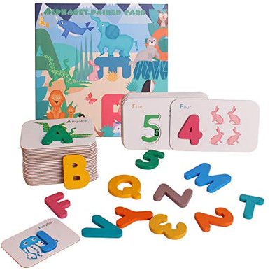 Alphabet and Number Flash Cards Set Montessori Toys for Toddlers ABC ...