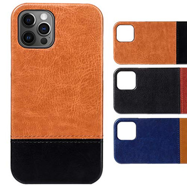 iPhone 12 Pro Max Leather Case Brown Ultra Thin with Two-Color ...