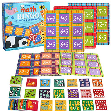 Wooden Simple Math Bingo Games Set Toys Preschool Educational Colors ...