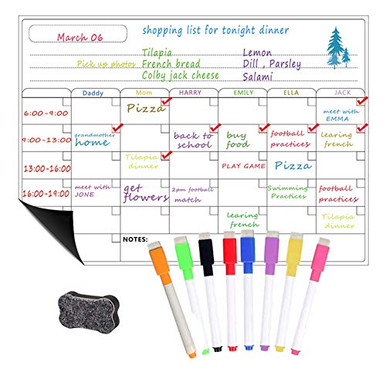 Magnetic Whiteboard Dry Erase Chore Chart for Multiple Kids and Adults ...