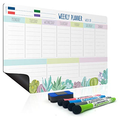 joejis Kitchen Magnetic Weekly Dry Erase Board for Wall Weekly Calendar ...