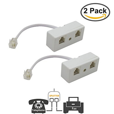 Two Way Telephone Splitter,Uvital Male to 2 Female Converter Cable RJ11 ...