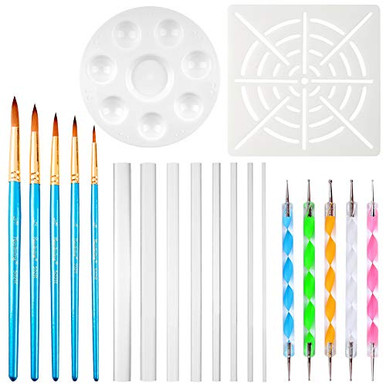 Petift 20pcs Mandala Rock Painting Pen Dot Dotting Tool-Paint Tray ...