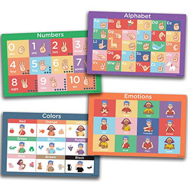 Sign Language Placemats for Kids - 4 Educational Childrens Mats ...