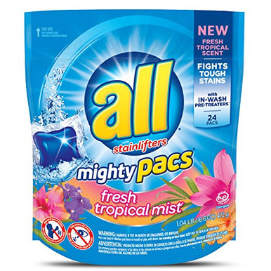 all Mighty Pacs Laundry Detergent Fresh Tropical Mist Pouch 24 Count ...