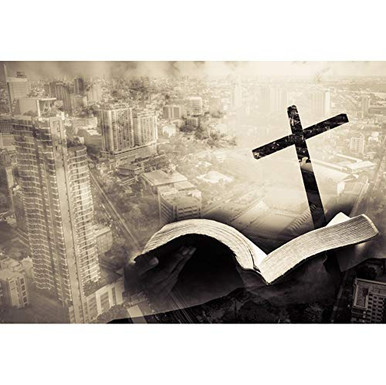 Laeacco Hands Hold Bible Backdrop 7x5ft Crucifix Vinyl Photography ...