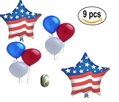 Patriotic Party Balloon Decorations Set - 4th of July Memorial Day ...
