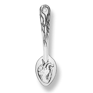 Enamel Peltre Heart Design Spoon 16 cm 6_2 in designed by Mexican ...