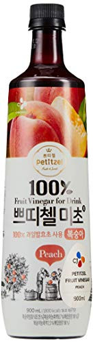 Korean CJ Petitzel Fruit Vinegar Drink Concentrate Bottle 900 ml Peach 900 ml x 1 ...