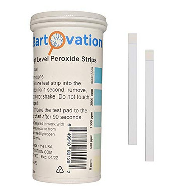 Very High Level Hydrogen Peroxide H2O2 Test Strips 0-5000 ppm Vial of ...