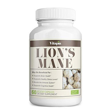 Vitapia Lions Mane 1000mg per Serving - 60 Veggie Capsules - Vegan and ...