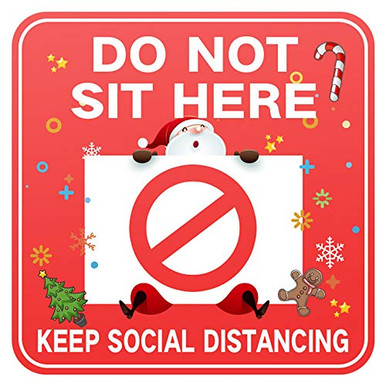 20 PCS Please Do Not Sit Here Sticker 6x6 Inches Christmas Theme Social ...