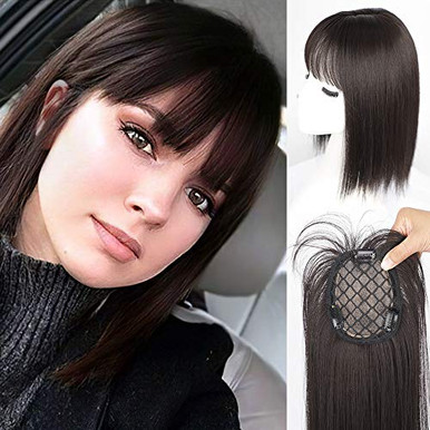 DeeThens 13 Inches Long Straight Clip In Crown Toppers With 3 Clips in ...