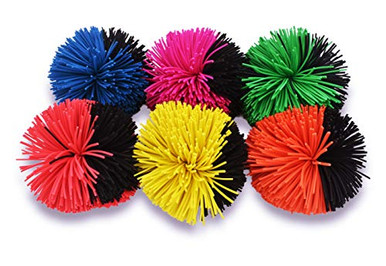 Arise 6 Pack of Pom Pom Balls 2 Monkey Stringy Balls Soft Stress Balls ...