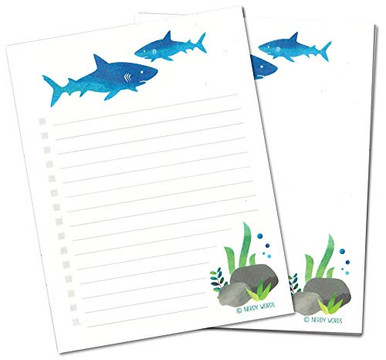 Shark to Do List and Lined Notepad 2-Pack in Watercolor Style by Nerdy ...
