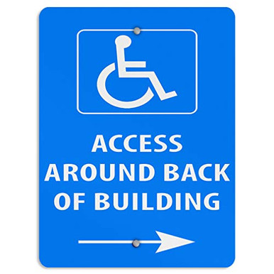Access Around Back of Building Right Arrow Parking Sign Aluminum ...