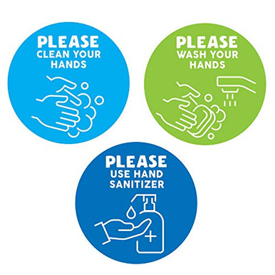 hand2mind 60 Pcs Removable Hand Washing Signs Hand Wash Circle Vinyl ...
