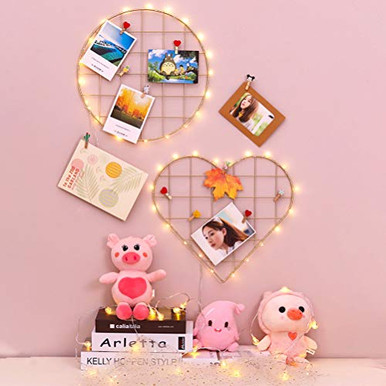 Wall Grid 2 Pack Wire Photo Grid Wire Board Panels Metal Picture Rack ...