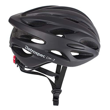 Retrospec CM-3 Bike Helmet with LED Safety Light Adjustable Dial and 24 ...