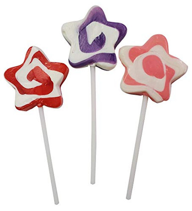 Mini Star Shaped Lollipops 24 Count-Assorted Colors - Assorted Flavors ...