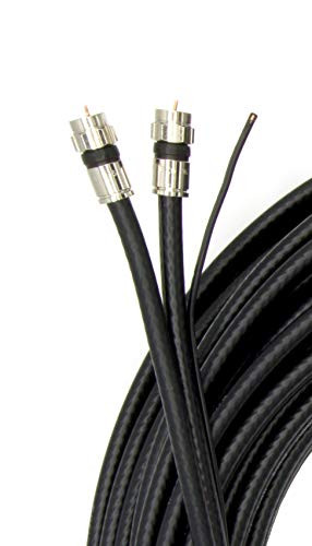 25ft Dual with Ground RG6 Coaxial Twin Coax Cable Siamese Cable with ...