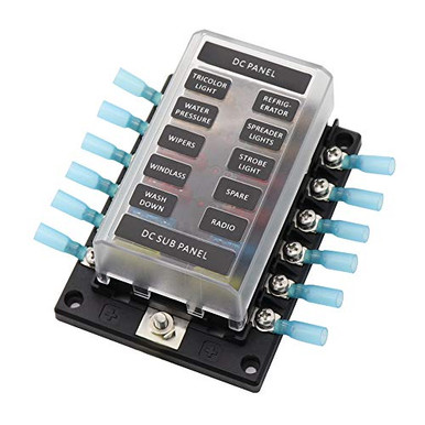 12 Circuit fuse block 12 volt- 32 volt Automotive Marine Boat Truck RV ...
