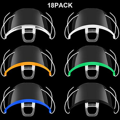 18 Pieces Transparent Open Mouth Shield Chef Plastic Transparent Face ...
