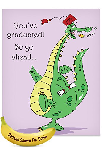 Jumbo Graduation Card: Dragon Graduate Featuring Scaley Senior with ...