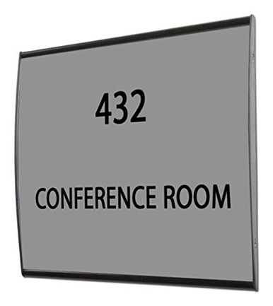 Curved 8x12 Office Sign for Wall or Door Mounting Tape Included Black ...