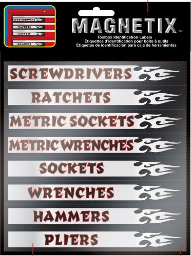 Chroma Graphics 9025 Magnetix Black/Red/Silver 6" x 8" Toolbox ...