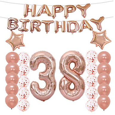 LQQDD 38th Birthday Decorations Party Supplies,38th Birthday Balloons ...
